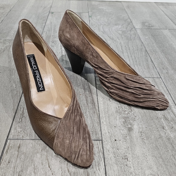 MAUD FRIZON | Shoes | Vintage Maud Frizon Brown Crinkle Suede And ...